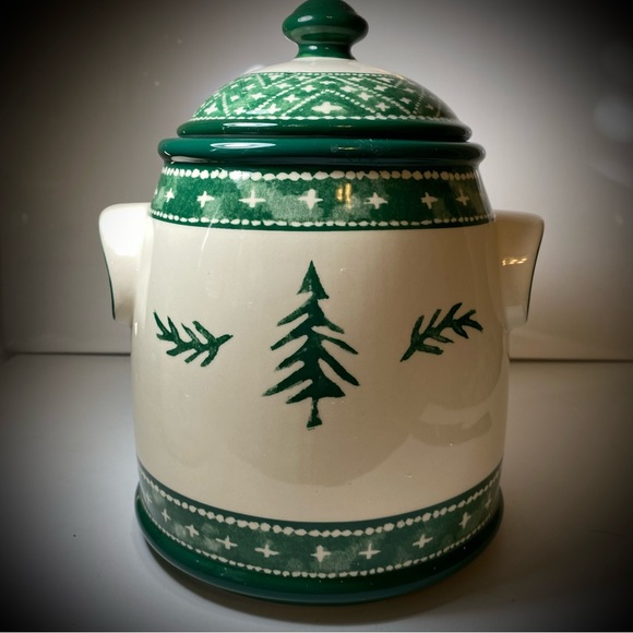 Dansk | Holiday | Vintage Dansk Green White Nordic Knit Cookie Jar ...